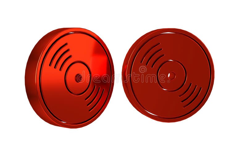 Red Vinyl Disk Icon Isolated on Transparent Background. Stock ...