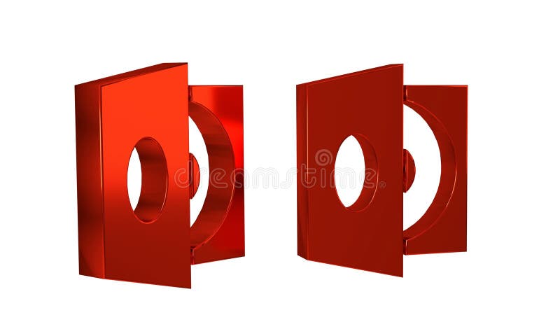 Red Vinyl Player with a Vinyl Disk Icon Isolated on Transparent ...