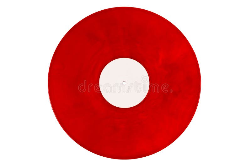 Red Vinyl Record on a White Background Stock Image - Image of object ...