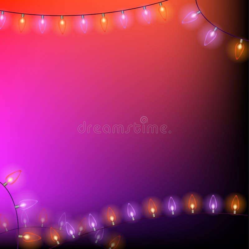 Red and Violet Christmas Background with Lights Stock Vector ...