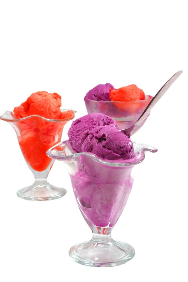 Violet Color Ice Cream Over White Stock Image - Image of cream, cold ...