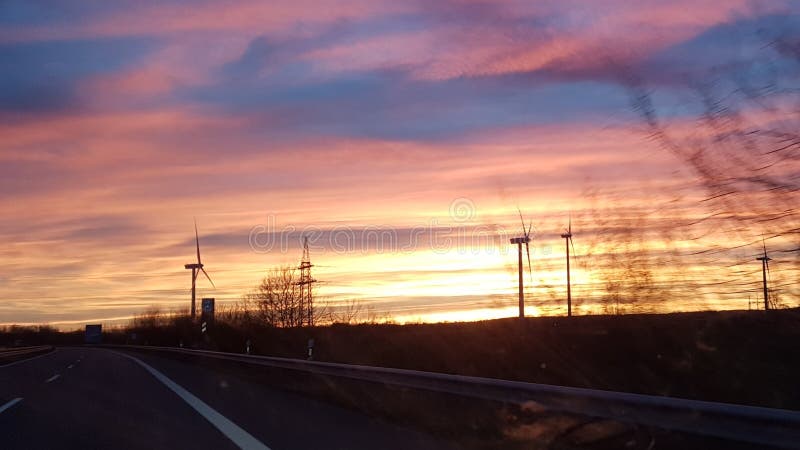 Red Violett Afternoon Skyline Stock Image - Image of skyline ...