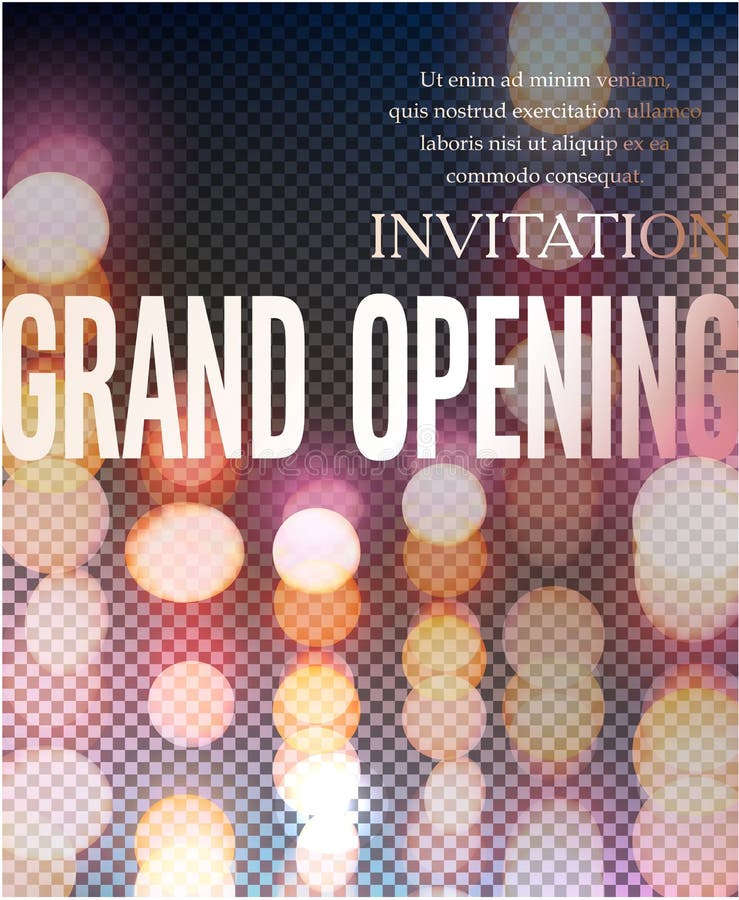 Elegant Grand Opening Invitation Card with Blue Textured Curled Blue ...