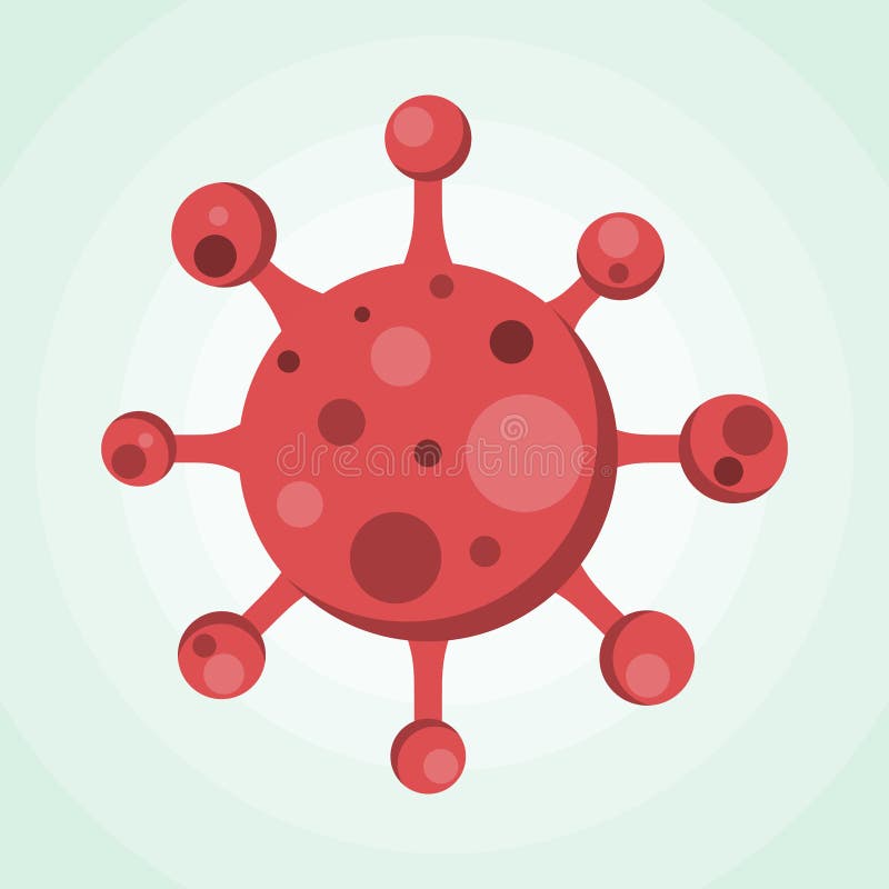 Coronavirus Bacteria Cell Icon, Red Virus, 2019-nCoV, Wuhan Virus ...