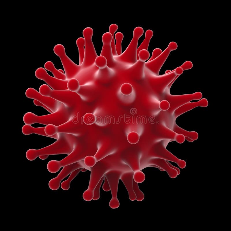 Red Virus Bacteria Cell 3D Render Image Isolated on White Background ...