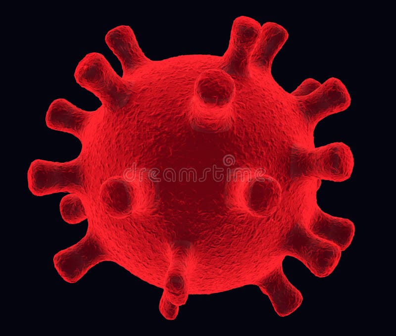Red virus on black stock illustration. Illustration of change - 183950132