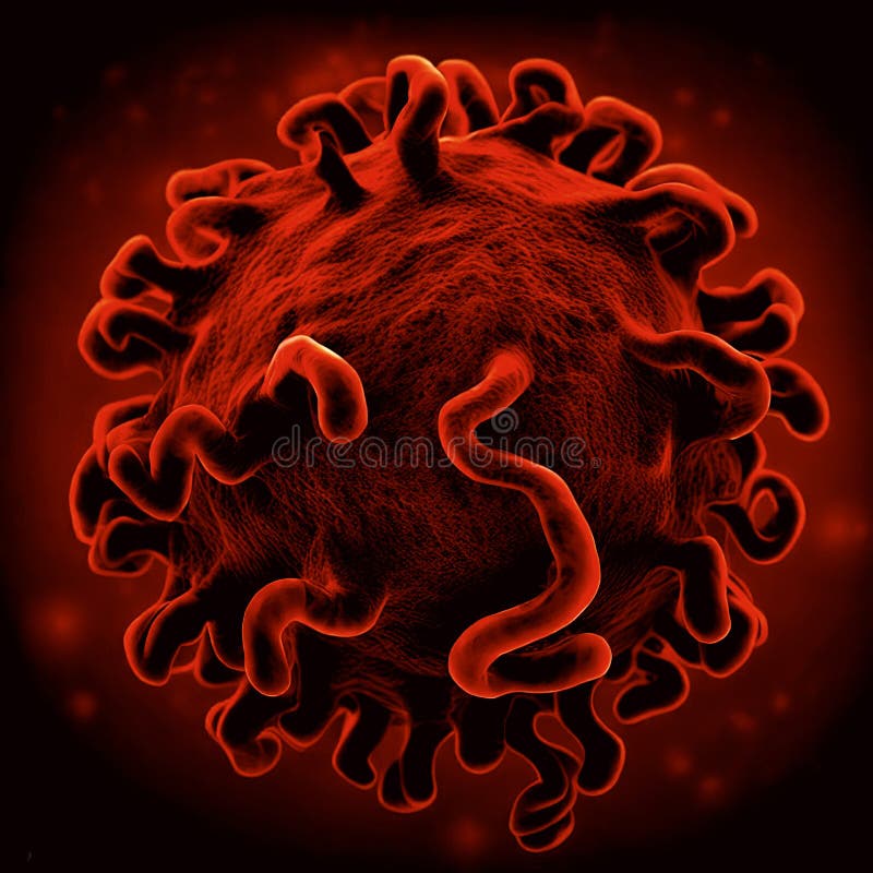 Red Virus close up stock illustration. Illustration of healthcare ...