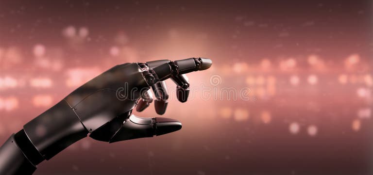 Red Virus Cyborg Robot Hand - 3d Rendering Stock Illustration ...