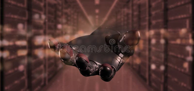 Red Virus Cyborg Robot Hand - 3d Rendering Stock Illustration ...