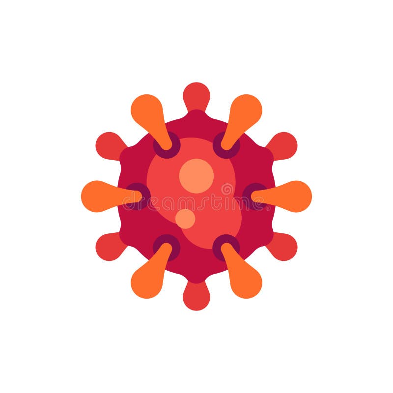 Red Virus Flat Icon. SARS-CoV-2 Novel Coronavirus Vector Illustration ...