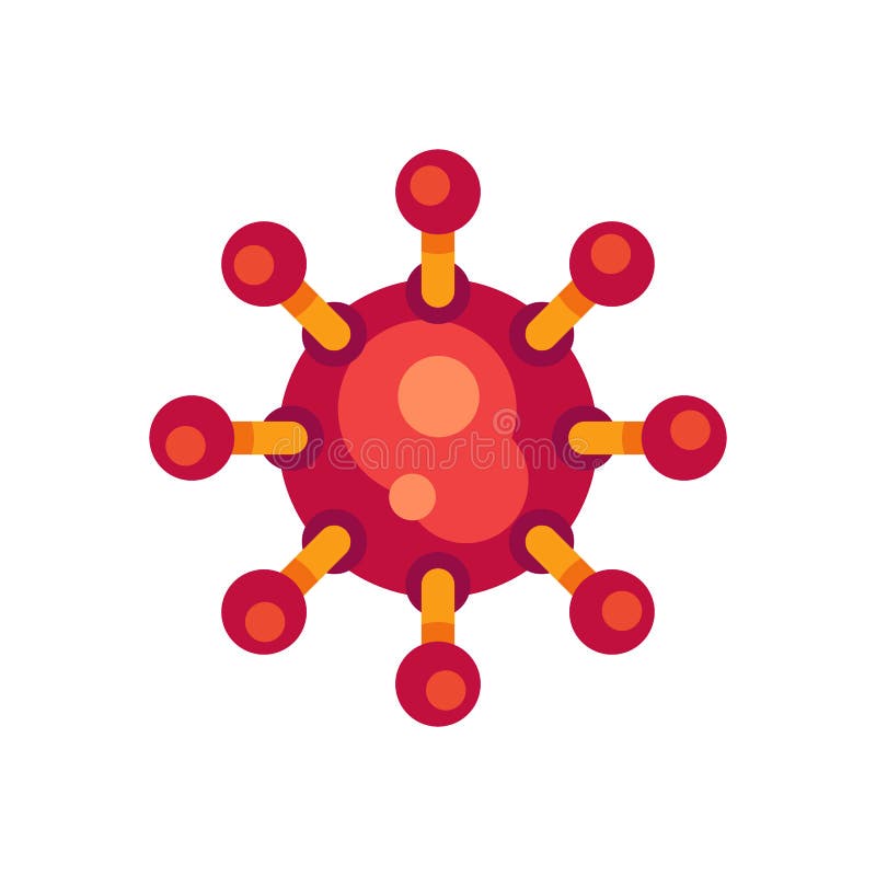 Red Virus Flat Icon. SARS-CoV-2 Novel Coronavirus Vector Illustration ...