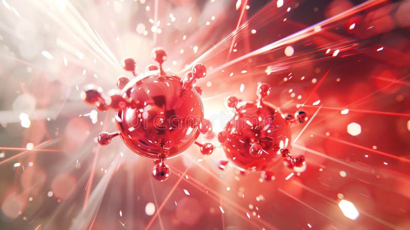 A Red Virus is Shown in the Background Stock Image - Image of connect ...