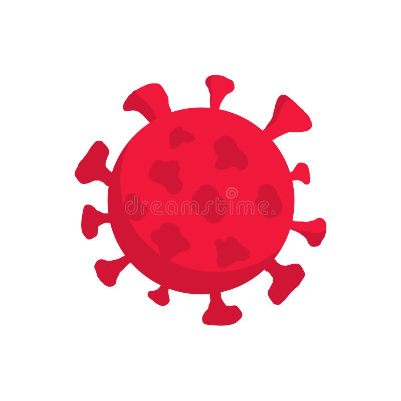 Red Virus Vector Illustration in Flat Style Design Stock Vector ...
