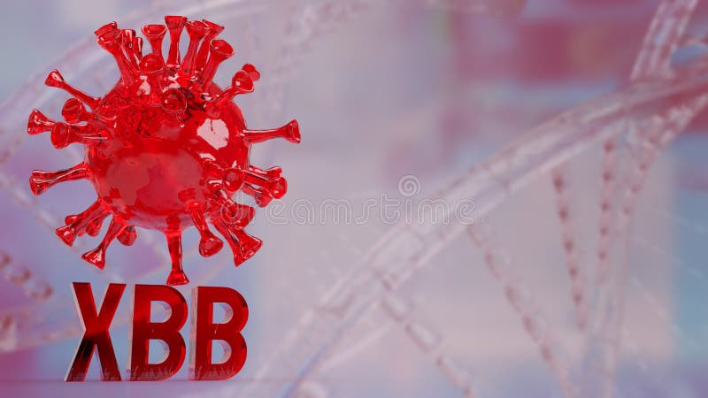 The Red Virus and Xbb Text on Sci Background 3d Rendering Stock ...