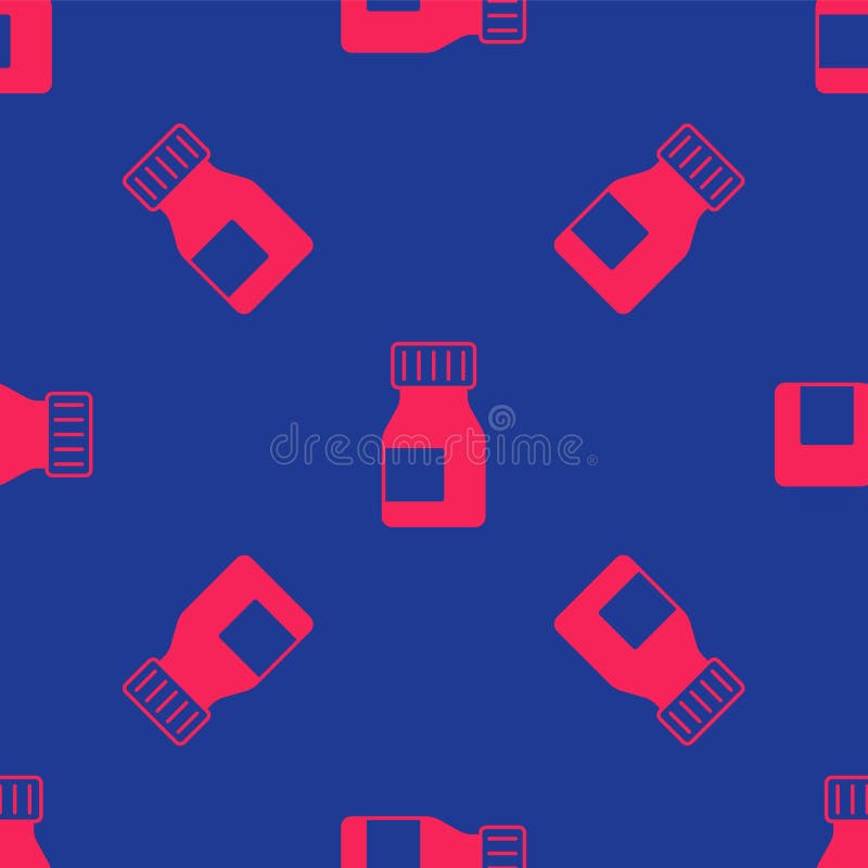 Red Vitamin Complex of Pill Capsule Icon Isolated Seamless Pattern on ...