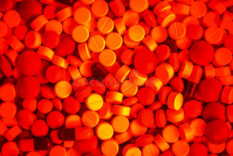 Red Vivid Pills Using for a Background. Stock Photo - Image of bright ...
