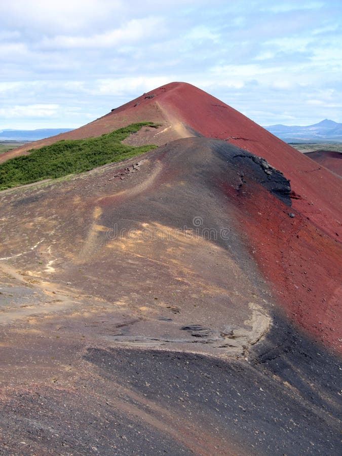Red volcanic mountain stock photo. Image of magma, eruption - 24447634