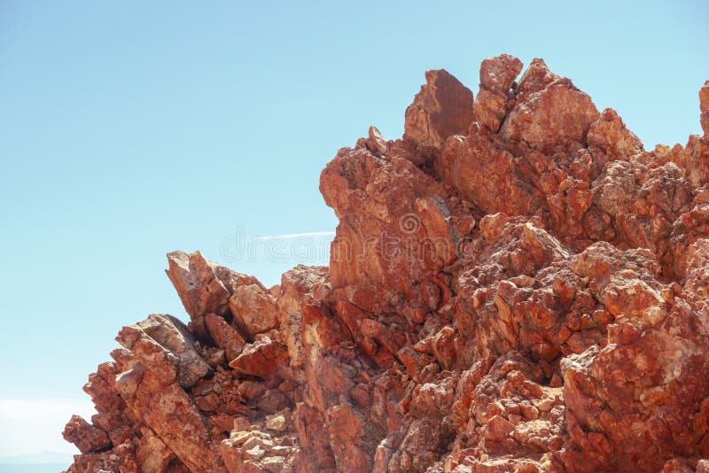 Red volcanic rock stock image. Image of geology, formation - 196436155
