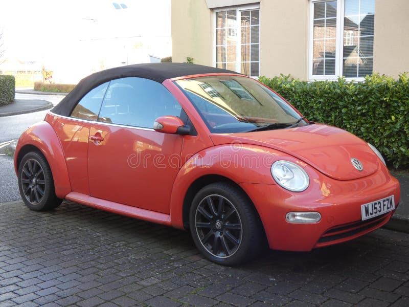 Red Volkswagen convertible editorial stock image. Image of convertible ...