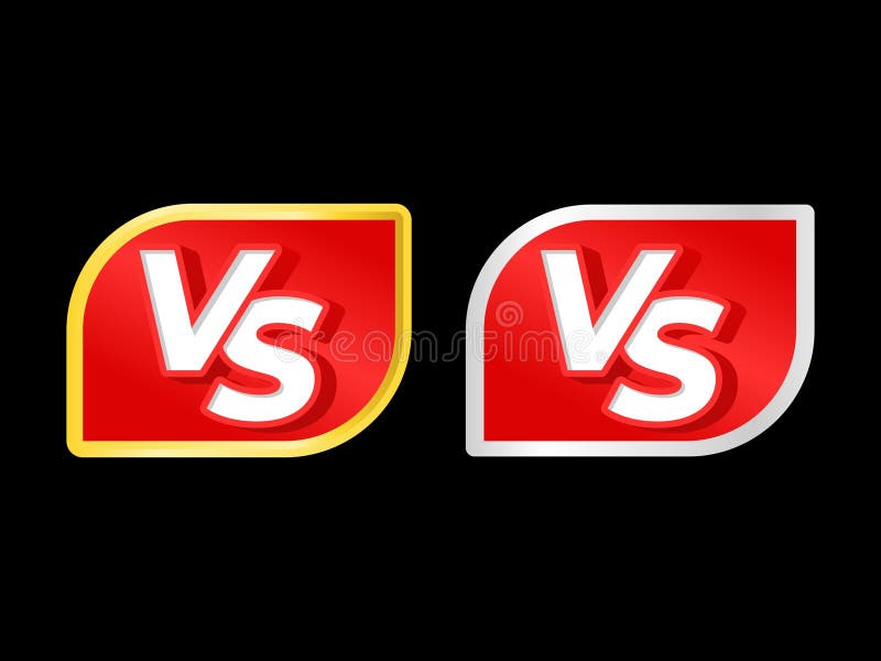 Red VS Sign with Modern Shape for Competition Design Stock Vector ...