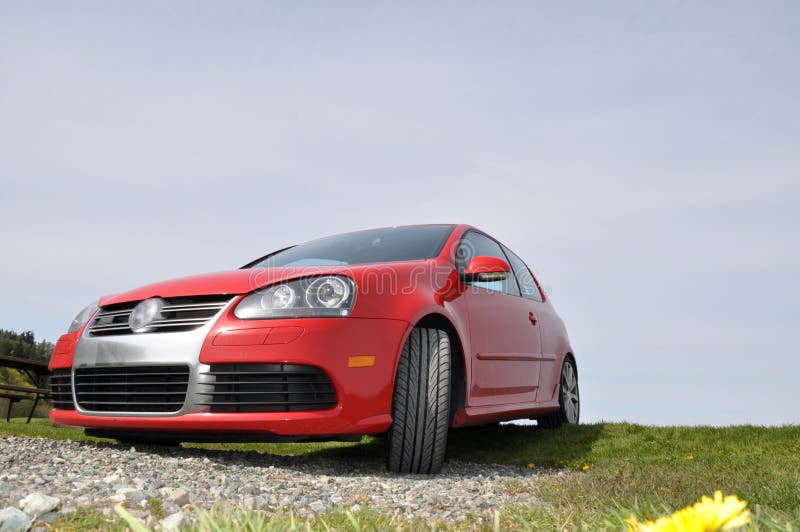 Red VW Golf R32 stock photo. Image of drive, wheels, volkwagon - 13919838