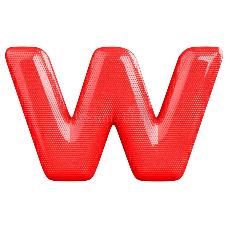 Red W Font 3D RenderWith White Background Design Stock Photo ...