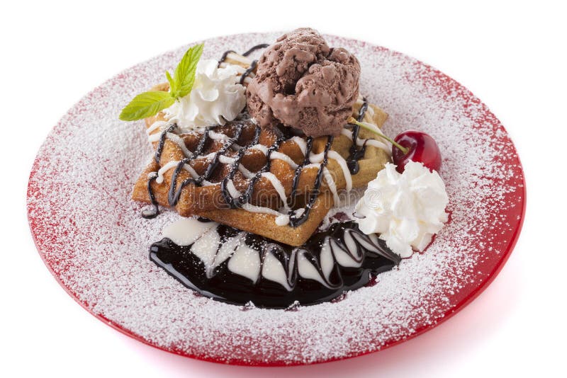 Waffle Plate stock image. Image of plate, golden, pastry - 41019445