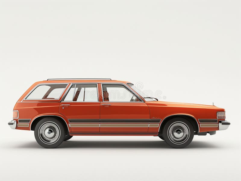 Red Wagon Car Isolated on a White Background Stock Illustration ...