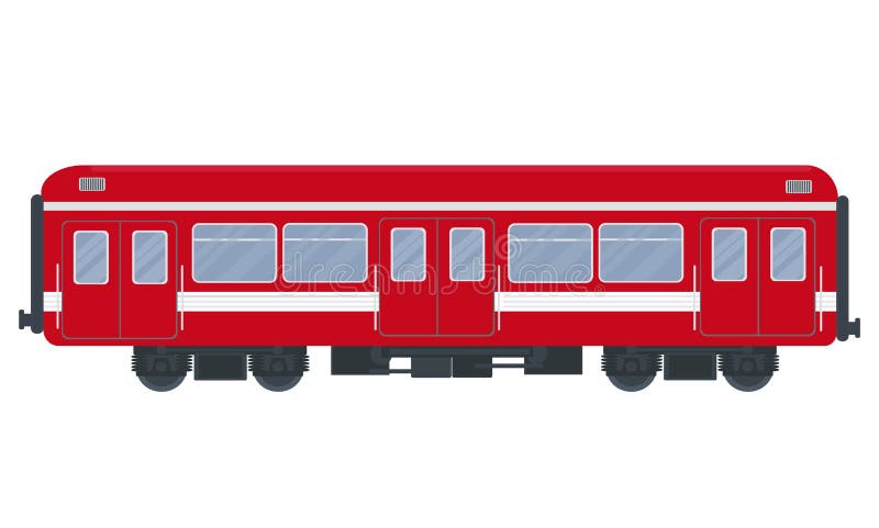 Red Wagon Passenger Train Vector Graphics for Travel Stock Vector ...