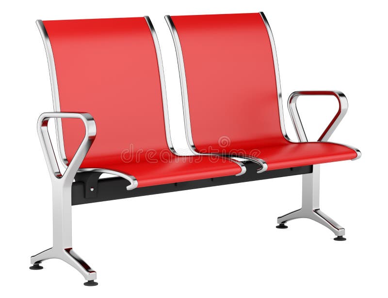 Red Waiting Chairs Isolated on White Stock Illustration - Illustration ...