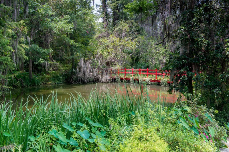 Red Walking Bridge stock image. Image of looking, long - 63527021