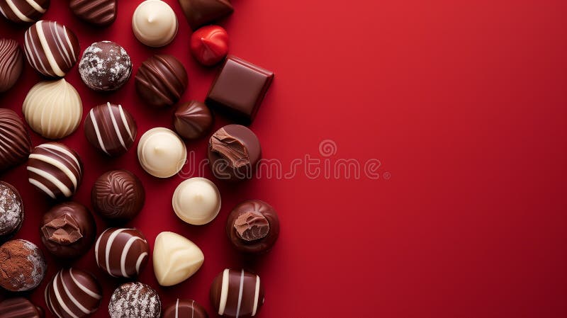 A Red Wall with Chocolates and Chocolates on it. Stock Illustration ...