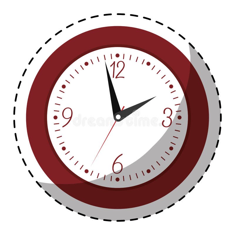 Red wall clock icon image stock illustration. Illustration of alarm ...