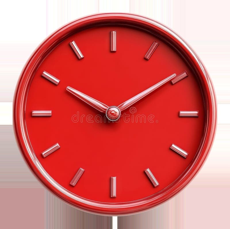 Red Wall Clock with Minimal Design, Time Management and Modern Decor ...