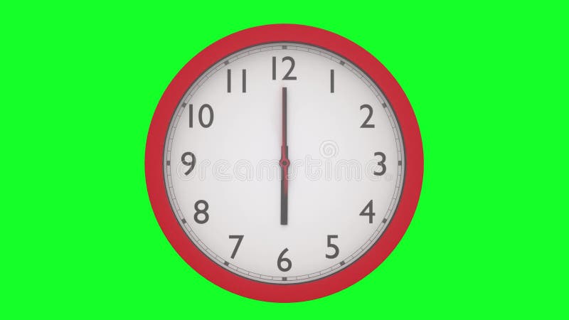 Red Wall Clock Time-Lapse - Fast Moving Hands on Green Screen Stock ...