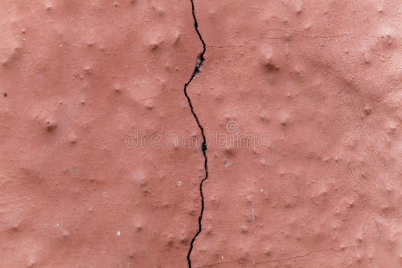 Red wall color with cracks stock photo. Image of broken - 89033626
