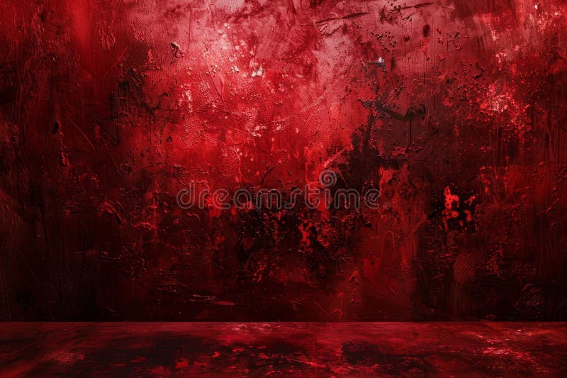 A Red Wall Covered in Blood Splatters Creates a Stark and Disturbing ...
