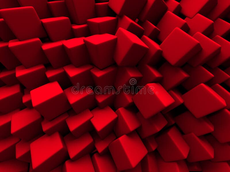 Red Wall Cube Blocks Background Stock Illustration - Illustration of ...