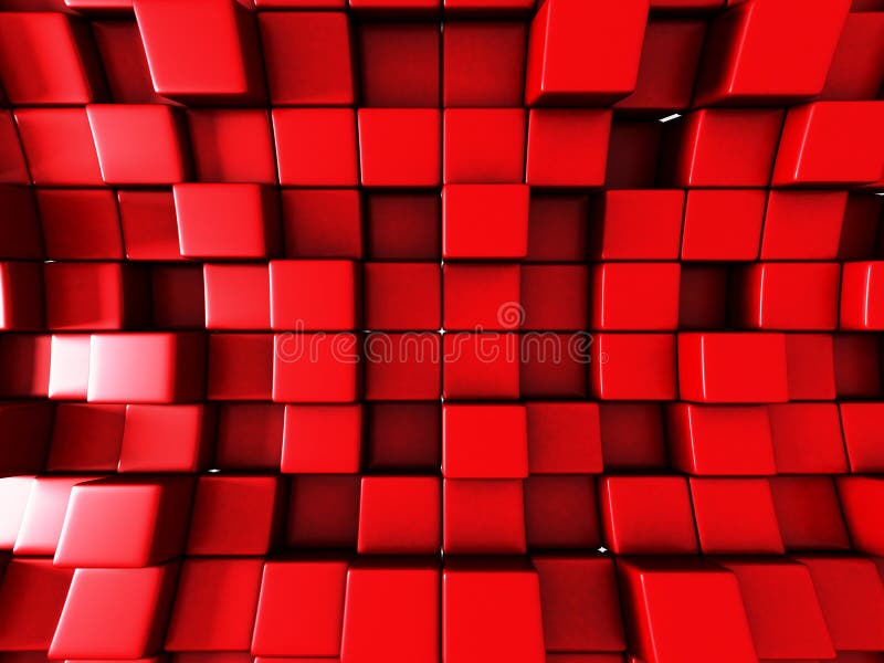Red Wall Cube Blocks Background Stock Illustration - Illustration of ...