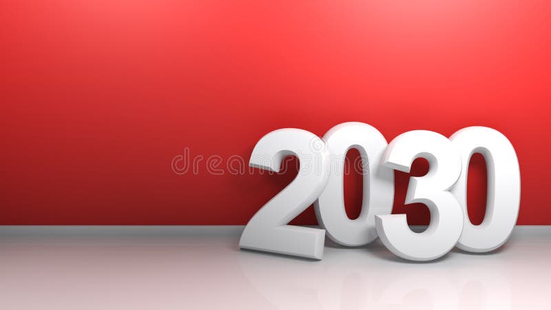 2030 at Red Wall - 3D Rendering Stock Illustration - Illustration of ...