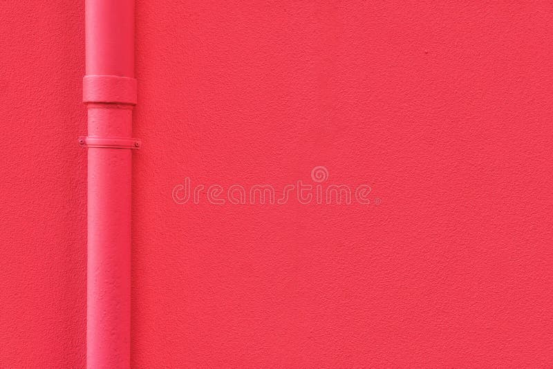 Red Wall and a Red Downspout Gutter. Photo Suitable for Background ...