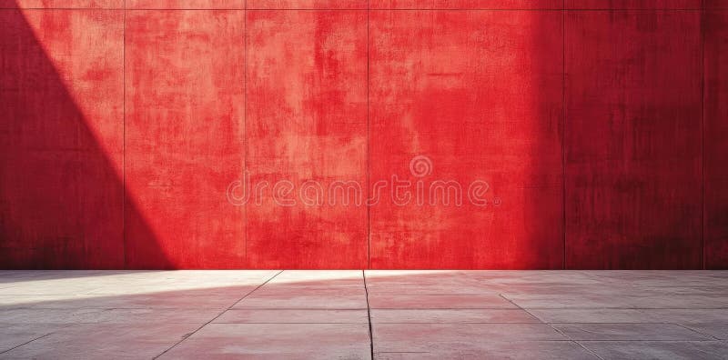 Red Wall and Floor Creates Strong Visual Impact with Sunlight Concept ...