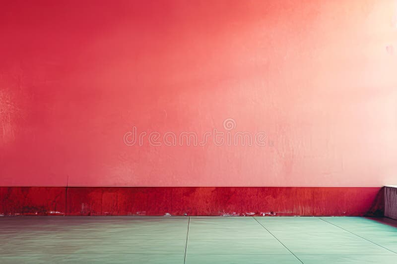Red Wall with Red Floor and Red Wall. Generative AI Stock Photo - Image ...
