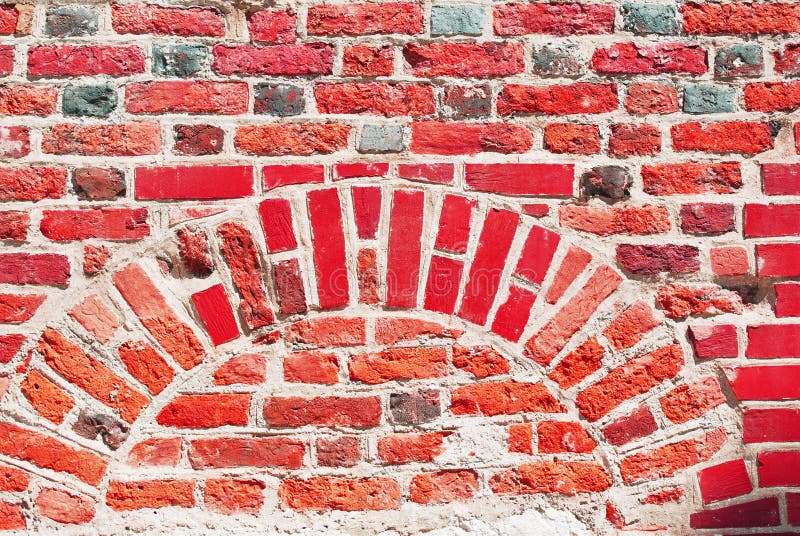Red Wall. Old Brick Texture. Irregular Pattern. Stock Image - Image of ...
