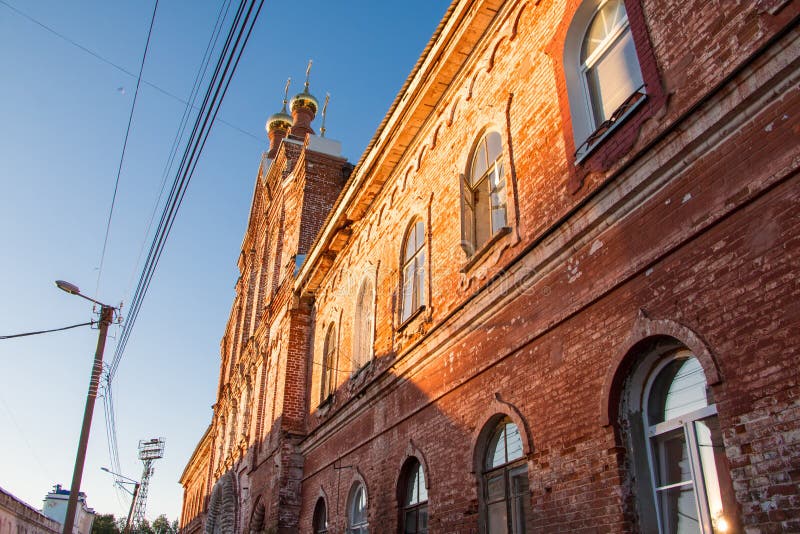 The Red Wall of an Old Building Stock Photo - Image of thick, building ...