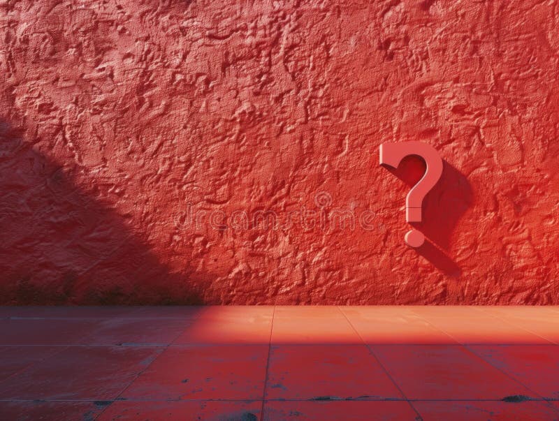 A Red Wall with a Question Mark on it Stock Photo - Image of gate ...