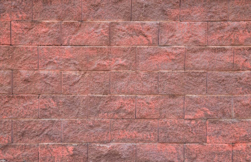 Red Wall of Smooth Treated Stones Background Texture Stock Photo ...