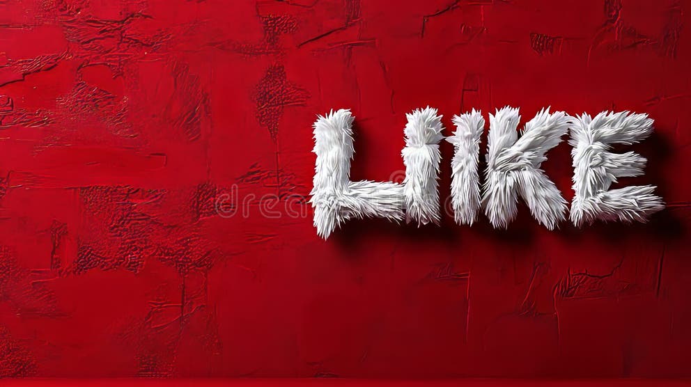 A Red Wall with the Word Like Written on it Stock Photo - Image of word ...