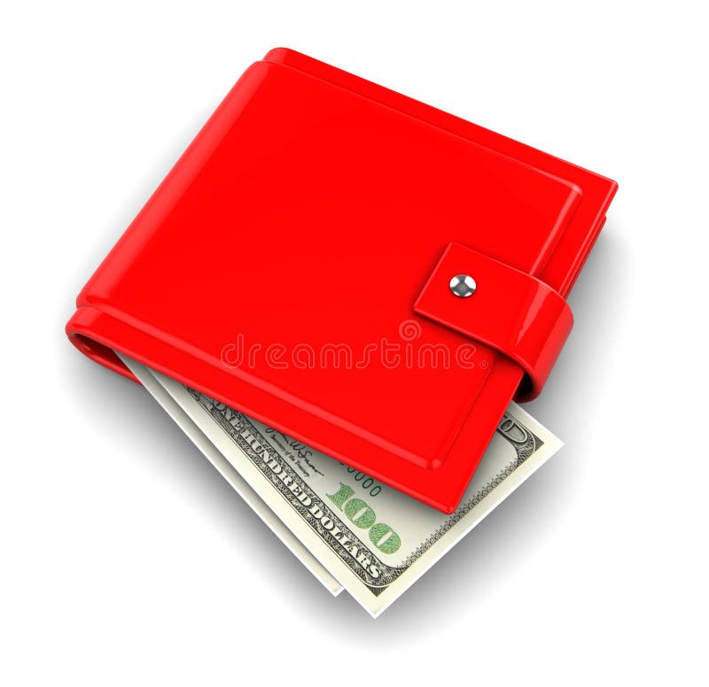 Red wallet icon 3d stock illustration. Illustration of purse - 21235381