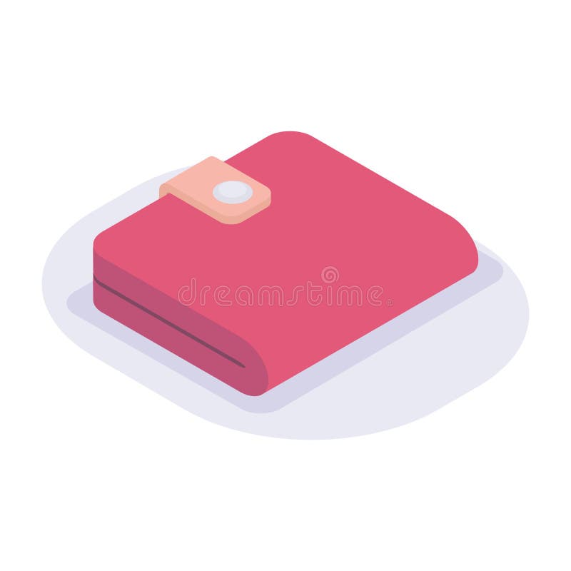 Red Wallet Isometric Icon with Modern Flat Style Color Stock ...